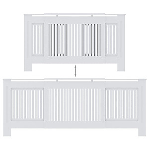 vidaXL Radiator Cover, Radiator Guard for Home Office, Heater Cover for Living Room Decorative, Heating Cabinet Protective Cover, White MDF