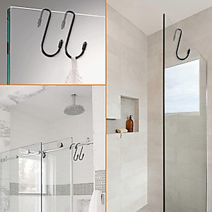 PENGBGOOL 4.3 inch Shower Door Hooks, 20 Pack Shower Glass Door Hooks, S Hooks for Hanging, Heavy Duty S Shaped Hooks for Wire Shelving, Garage, Garden, Bathing Suits, Robe, Towel, Squeegee