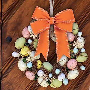 Estivaux Easter Green Ribbons 2.5 Inch ×10 Yards, Easter Wired Edge Ribbons Linen Burlap Ribbons Holiday Craft Ribbon Bows for Gift Wrapping Easter St. Patrick's Day Decorations