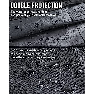 Nicpro Light Weight Art Portfolio Bag, 23 x 31 Inches Waterproof Nylon Art Portfolio Case with Shoulder & Handle Carry, for Artwork, Poster, Sketch Drawing, Canvas, Photography, Solar Panel Storage