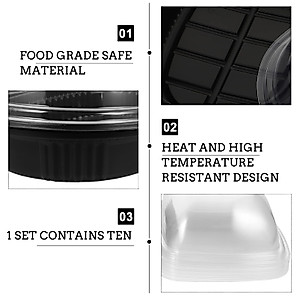 DOITOOL 10Pcs Rotisserie Chicken Roaster Container with Covers Plastic Disposable Take Out Containers Carrier with Clear High Dome Lid Without Handle