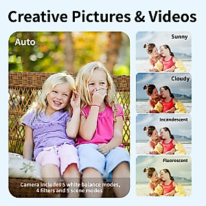 Digital Camera for Teens, FHD 4K 44MP Digital Camera with 64GB SD Card 16X Digital Zoom, Digital Camera Compact Point and Shoot Camera for Teens Boys Kids Camera Digital Black(Black)