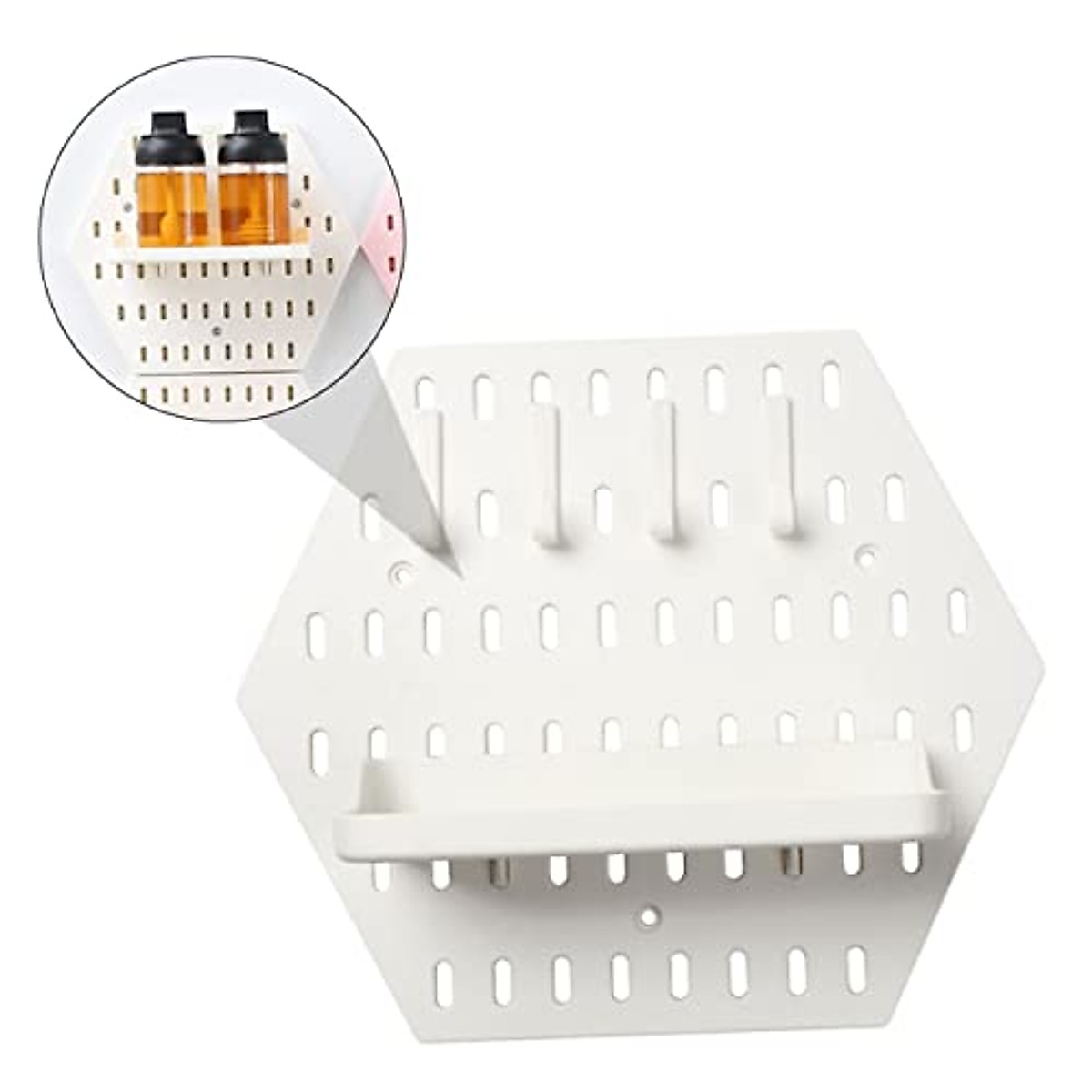 Zerodeko 3 pcs Storage Rack Small Storage Shelves Wall Mounted Shelf White Storage Shelves White Hanging Shelves Plastic pegboard Wall Shelves Pegboard Wall Ledges Wall Shelf Wall Rack Tool
