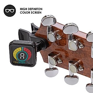 KLIQ UberTuner - Professional Clip-On Tuner for All Instruments (multi-key modes) - with Guitar, Ukulele, Violin, Bass & Chromatic Tuning Modes (also for Mandolin and Banjo)