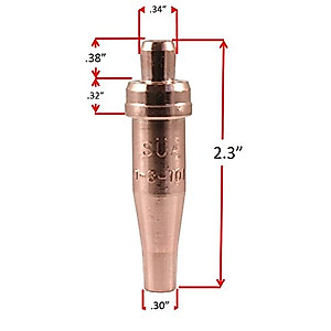 SÜA - Medium Duty Oxy-Fuel Torch with Check Valves, Cutting, Heating and Welding Tips (Acetylene) - Compatible with Victor