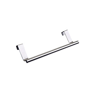 OSALADI Wall Towel Holder Over Door Towel Bar Metal Cabinets Silver Over The Door Towel Bar Kitchen Dish Rack Stainless Steel Towel Hanger Organizer Cupboard Tower Hanger Stainless Steel