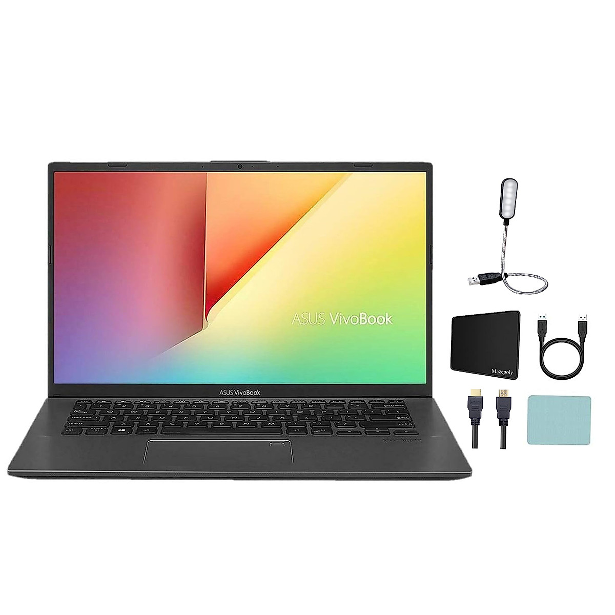 ASUS VivoBook 14-inch FHD 1080p Laptop PC, AMD Ryzen 7 3700U, 12GB DDR4, 1TB SSD, Fingerprint Reader, Backlit Keyboard, AMD Radeon RX Vega 10 Graphics, Win10 + Accessories