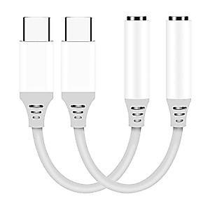 USB C to 3.5mm Headphone Jack Adapter, 2 Pack ENVEL Type C to Aux Audio Cable Compatible with iPhone 15 Pro Max Samsung Galaxy S23 S22 S21 S20 FE Ultra 5G, iPad Pro, Google Pixel 5/6/7