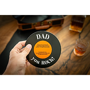 Bee! Father's Day card | Gifts for Dad from daughter, son, kids, wife | Vintage Dad Birthday card | Dad you Rock! - For the Record Vynil Card