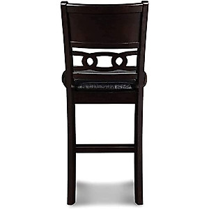 New Classic Furniture Gia Counter Table with Two Chairs and Storage Shelf, 30-Inch, Ebony