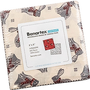 Benartex Fabrics Woodland Magic Charm Pack Five Inch