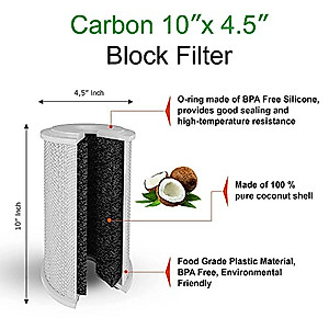 Big CTO Carbon Block Water Filters 4.5" x 10" Whole House Cartridges WELL-MATCHED with CBC Series, WFHDC8001, EP and EPM Series (2 Pack)