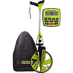 Calculated Industries #6575 DigiRoller Plus III 12.5 Inch Estimators Electronic Distance Measuring Wheel with Large Backlit Digital Display; Measure in Feet, Inches, Meters, Yards; FREE Carrying Pack