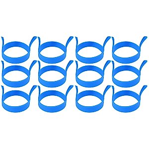UPKOCH 12 Pcs Silicone Egg Ring Non Stick Egg Cooking Rings Fried Egg Mold Pancake Rings for Frying Eggs Omelet Egg Mcmuffins Random Color