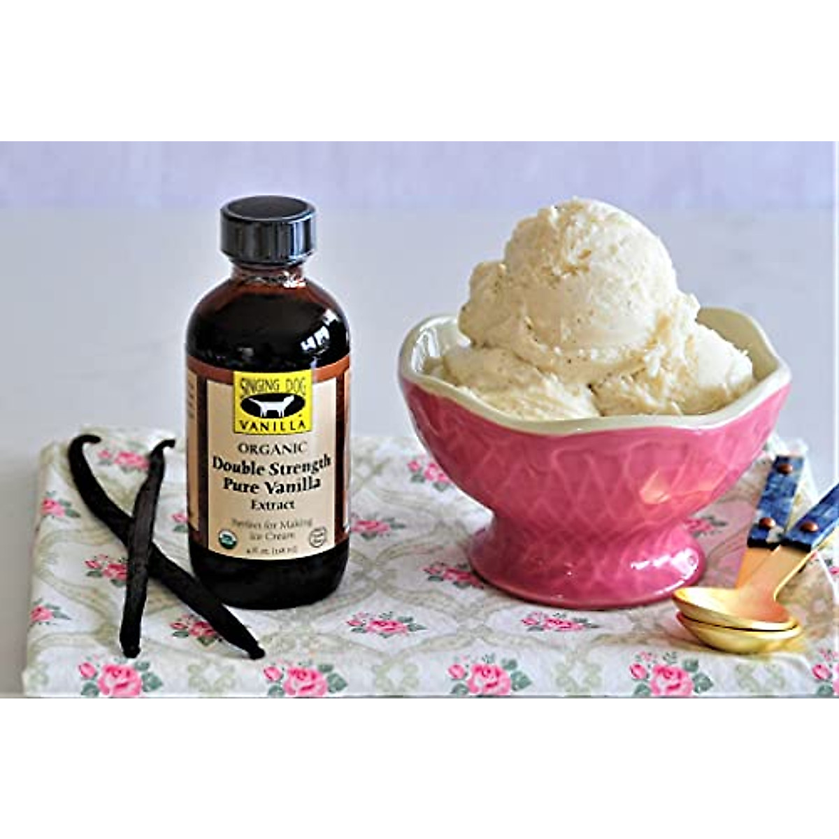 Singing Dog Organic Double Strength Pure Vanilla Extract, 4oz