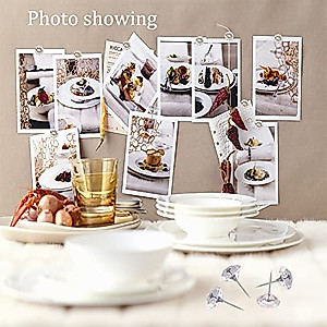 100Pcs Clear Push Pins for Cork Board, Decorative Thumb Tacks for Wall Hangings, Transparent Diamond Push Pin for Bulletin Board, Crystal Head Tacks for Posters, Office, Maps, Sofa, Office, Classroom