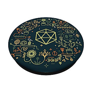 Geeky D20 Dice Set Plants and Succulents Nerdy PopSockets PopGrip: Swappable Grip for Phones & Tablets