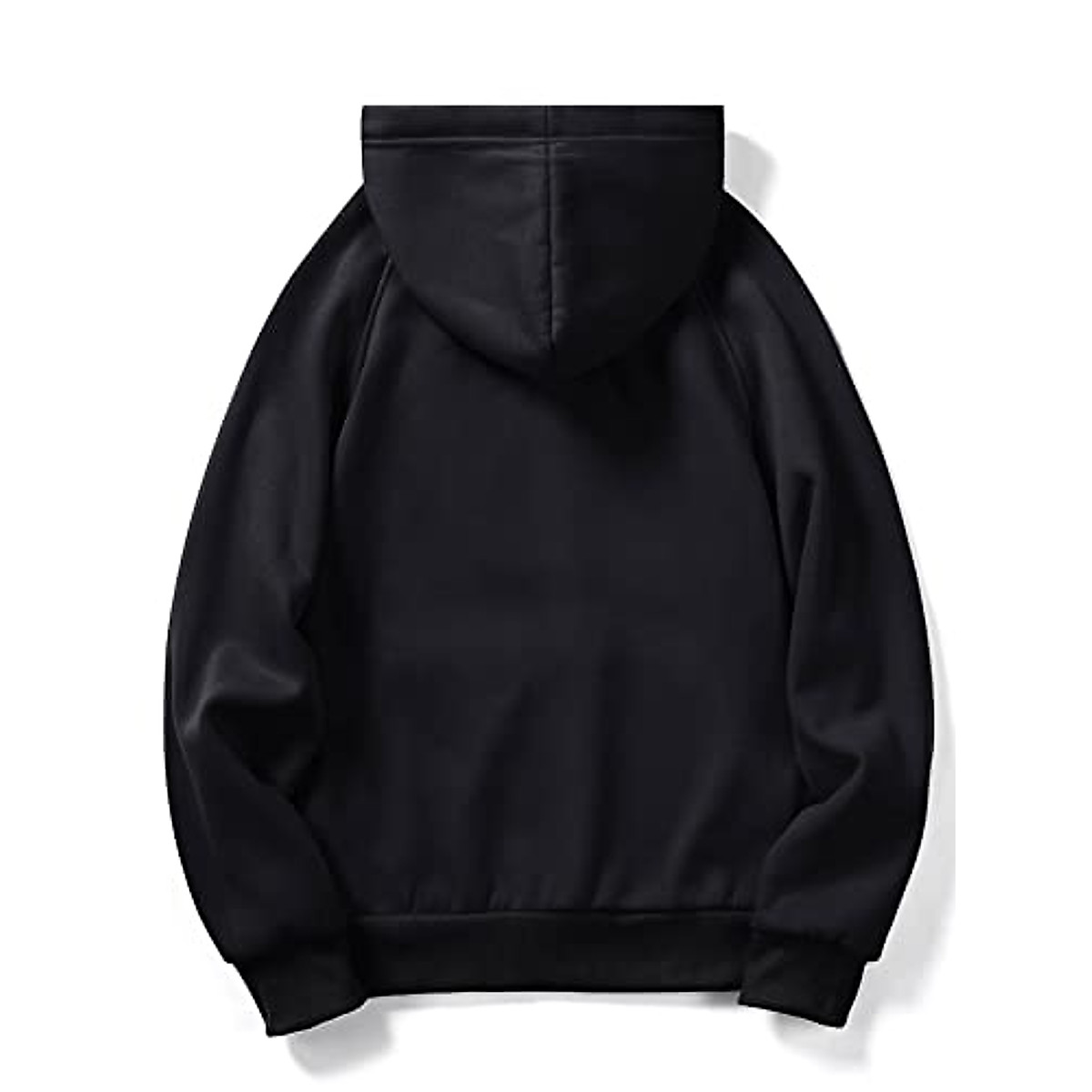 Floerns Men's Graphic Print Long Sleeve Drawstring Hoodie Pullover Sweatshirt Black M