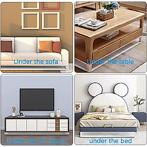 Rictine 8 Pack Clear Toy Blockers for Furniture, 16" L x 7.5" H Under Bed Blocker for Pets, Adjustable Gap Bumper Under Couch Blocker, Stop Things from Going Under Couch Sofa Bed with Strong Adhesive