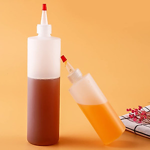 50Pcs 24/410 Natural Red Tip Yorker Caps with .030 Orifice Hole, Neck Diameter 26mm Red Pointed Nose Bottle Caps for Squeeze Bottles Glue Bottles