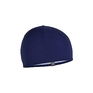 Icebreaker Merino Adult Pocket Wool Beanie, Unisex, Reversible - Warm, Soft, Breathable Winter Hat for Men, Women - Odor-Resistant, Temperature Regulating for Cold Weather, Black/Gritstone HTHR