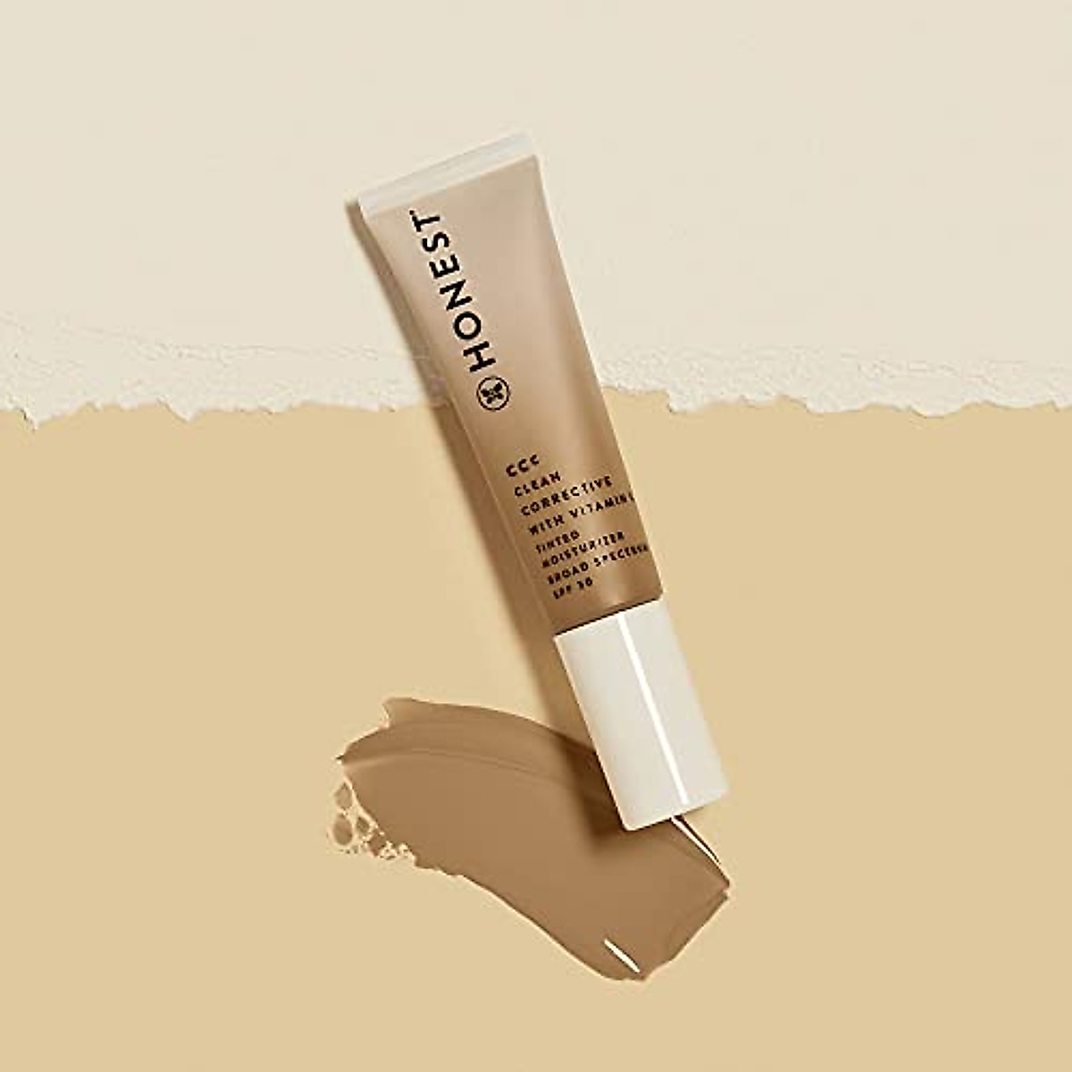 Honest Beauty CCC Clean Corrective with Vitamin C Tinted Moisturizer | Mineral SPF 30 | Vegan + Cruelty Free | Sahara Medium Deep, 1 fl oz