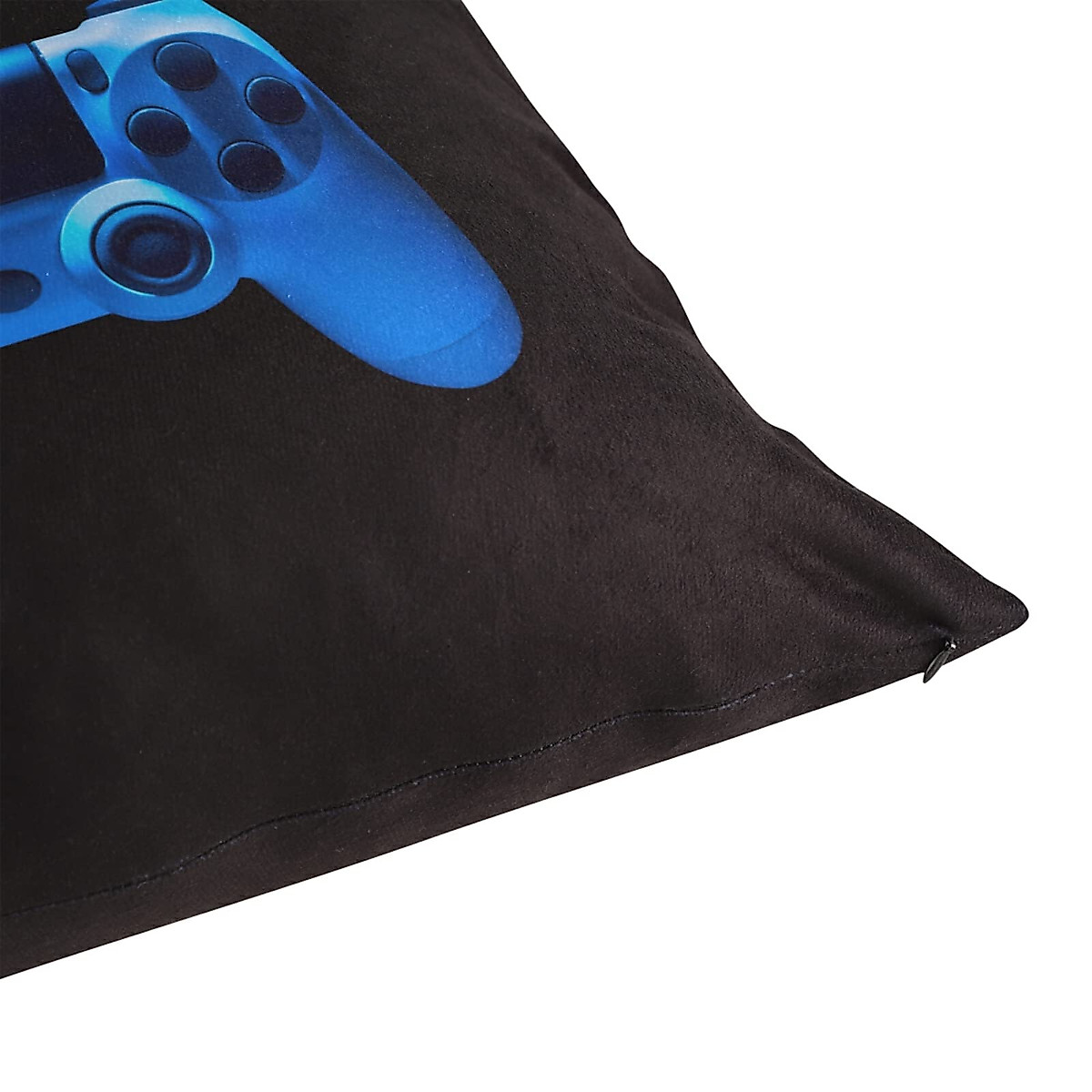 Video Game Joystick Gamepad in Blue Neon Lights Isolated on Black Square Pillowcase Cushion Cover, Soft Breathable Bed Pillow Case Cover for Couch Home Sofa Bedroom Office Car Decor 20x20 inches