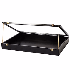 PENNZONI Trade Show Display Portable Case, Clear Acrylic Box for Pastry Display, Display Case for Exhibits w/Wooden Dowels | Black No Felt