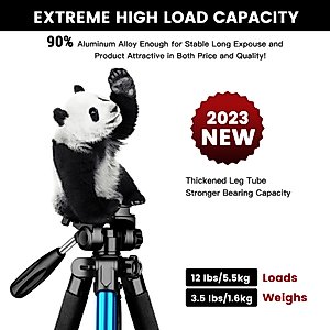 Tripod for Camera, 72" Camera Tripod with Remote, Heavy Duty Tall Camera Tripod Stand, Professional Aluminum Video Tripod, Compatible with Gopro/Camcorder/Binocular