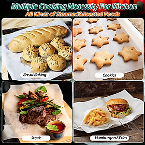 GeeRic Baking Parchment Paper, 100Pcs 8x12 inch Kitchen Parchment Paper Baking Sheets, Non-Stick Precut Baking Parchment for Baking Cookies, Bread, Meat, Pizza (White)