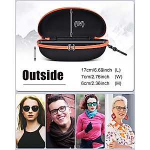 24 Pcs Sunglasses Case Portable Travel Hard Shell Zipper Eyeglasses Frame Glasses Case Summer Eyeglasses Case Sunglass Case with Plastic Hook for Women Men