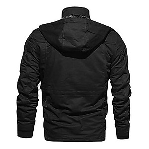 EKLENTSON Cargo Jacket Men Windbreaker Men Military Jacket Black Jacket Mens Winter Jacket Bomber Jacket Men