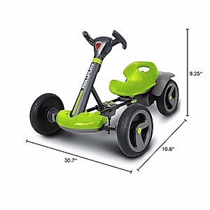 Rollplay Flex Kart 6V Electric Go Kart for Children Aged 2-5 Featuring Space-Saving Folding Function, Easy Push Start Button, and a Top Speed of 2 MPH, Green