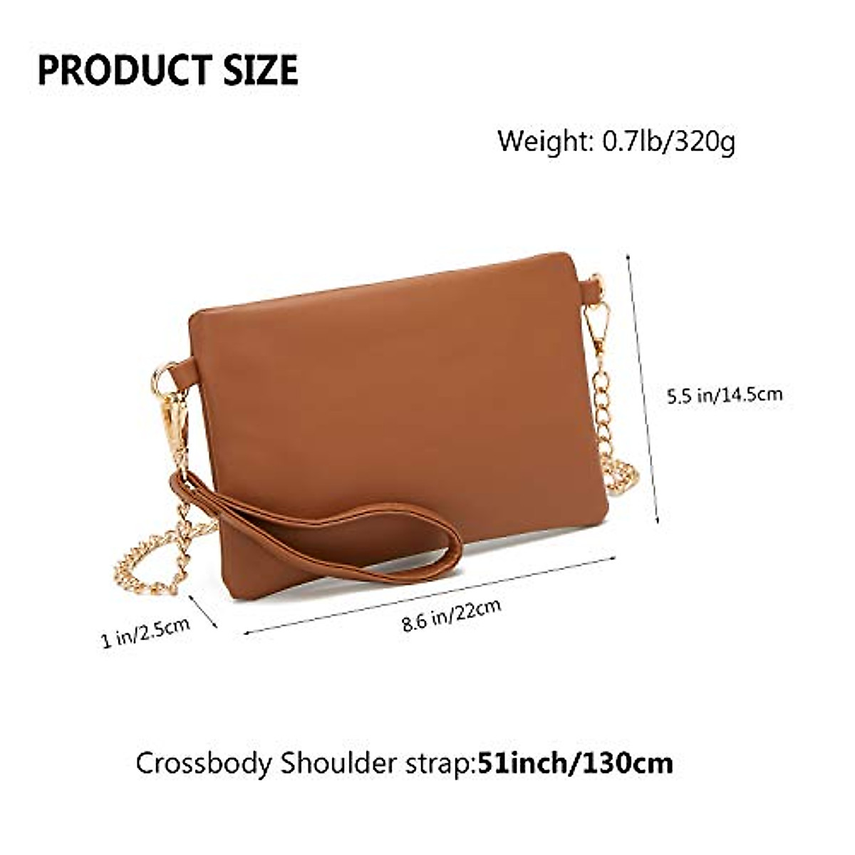 forestfish Black Clutch Purses For Women, Leather Small Crossbody Bags Evening Bags With Wrist Strap Shoulder Strap