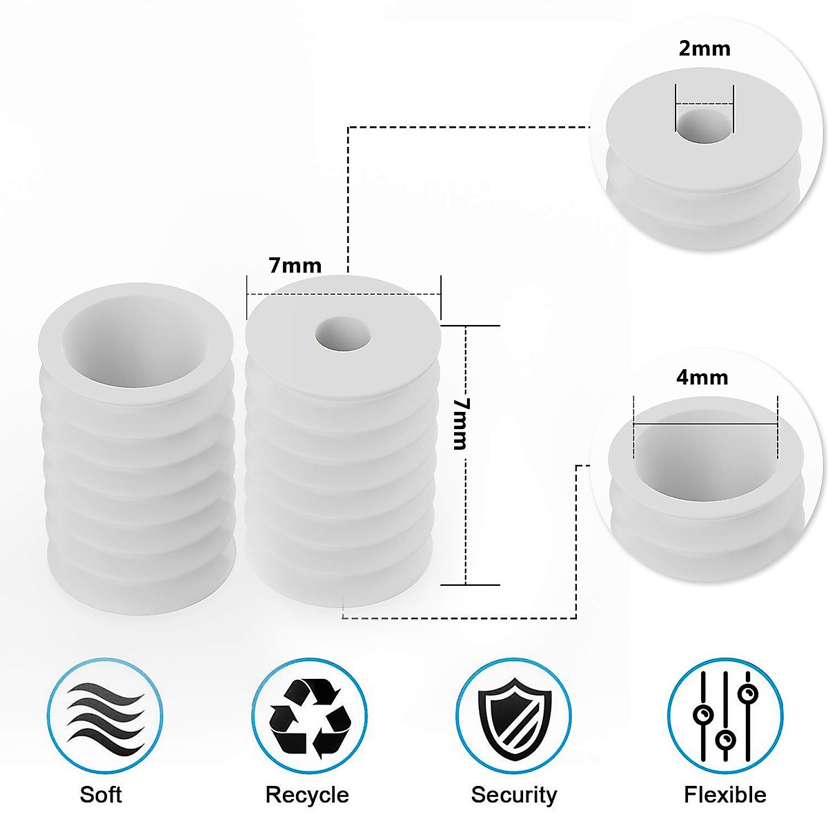 OCEANTREE Cord Locks for Mask, Elastic Adjuster Silicone Cord Stopper No Slip Earloop Toggles for Drawstring Buckle Clasp