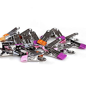 FOMMEN Stainless Steel Clothes Pins: 30 Packs Metal Beach Towel Clips, Pool Cover Clips,Heavy Duty Close Pins ，Hanging Towel Clamp Cloth Clips，Beach Chair Towel Clip