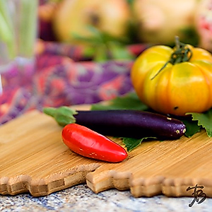 Totally Bamboo Maine State Shaped Cutting Board, Natural Bamboo