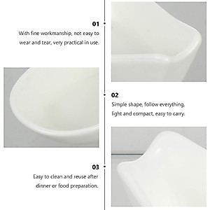 Luxshiny Cooking Spoons Holder 4 Pcs Spoon Rest Towel Rack Pot Cover Ceramics White Ceramic Spoon Rack