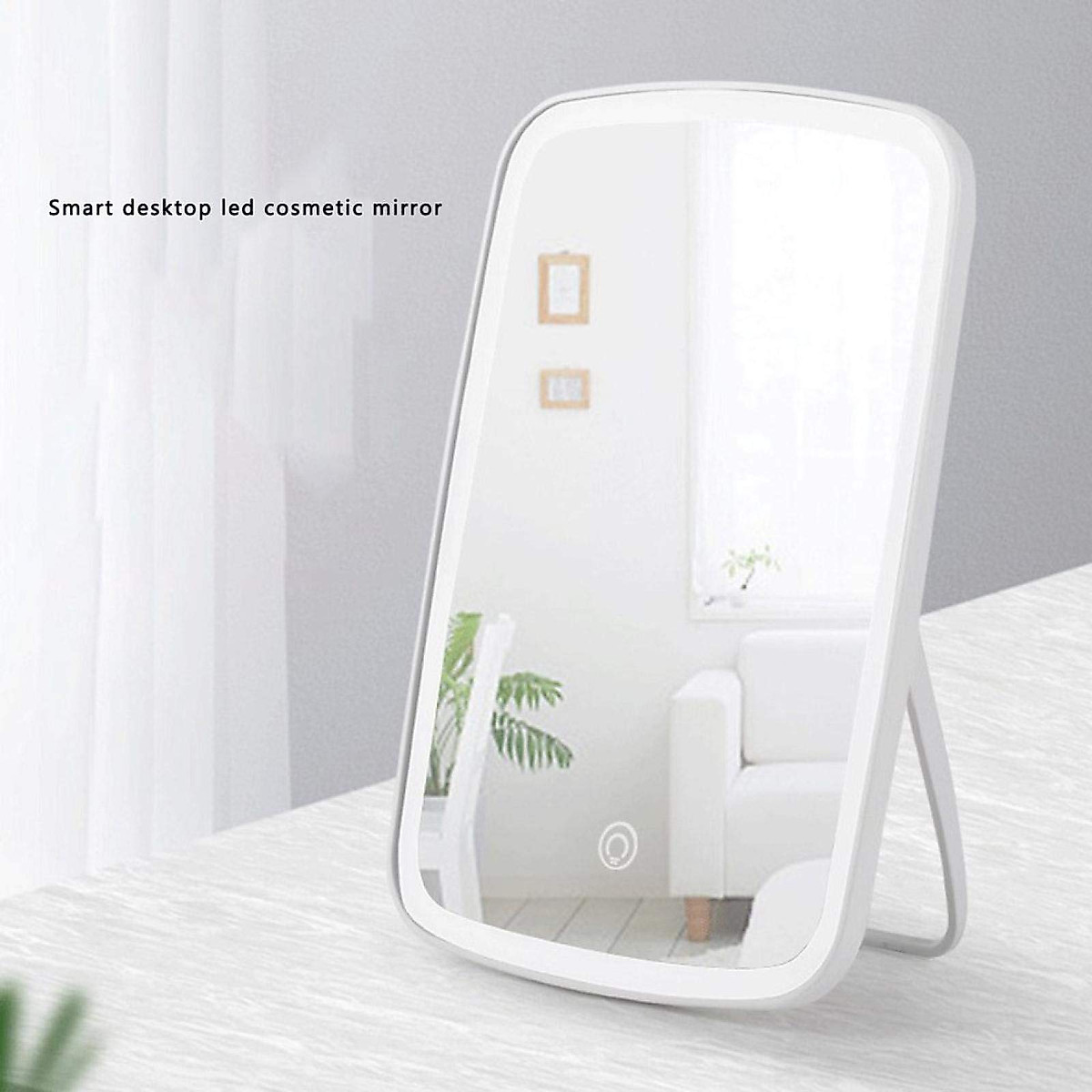 FQYYDD Illuminated Makeup Mirror The Tabletop Makeup Mirror Portable Folding Bracket Lighting Is Adjustable