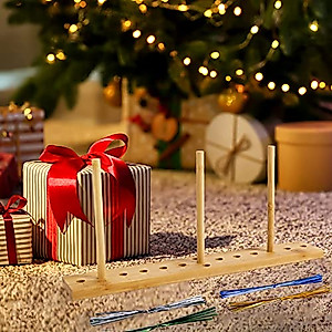 Ackitry Bamboo Extended Bow Maker for Ribbon for Wreaths, Ribbon Bow Maker with Twist Ties and Instructions for Creating Gift Bows, Hair Bows, Corsages, Christmas Holiday Wreaths, Various Crafts