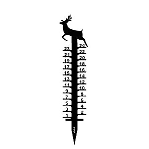 Smart Cutting Board with Scale Gift 24cm Snowflake Snow Measuring Instrument Snowmobile Snow Measuring Instrument Metal Snow Measuring Ruler Outdoor Garden Ornament Gas Level (Black, One Size)