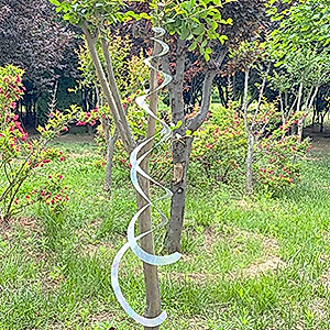 Happyyami 2pcs Bird Reflective Scare Rods Orchard Garden Artifact Wind Twisting Reflective Expeller Spinner Deterrent Control Device Keeps Woodpeckers Birds Away