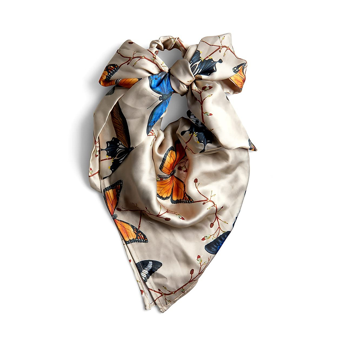 Kitsch Elastic Hair Bandanas for Women - Stylish Satin Hair Scarf Headband | Versatile Hair Accessories | Holiday Gift for Trendy Hair Styling - Retro Butterfly