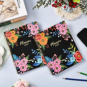 2024 Planner - Planner 2024 Weekly and Monthly, Jan. 2024 - Dec. 2024, 2024 Planner 8" x 10", 2024 Calendar Monthly Planner with Premium Thick Paper, Twin-Wire Binding, 12 Printed Tabs, Large Blocks,