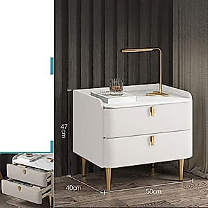 HIGOH Bedside Table Solid Wood Bedside Table Light Luxury Simple Mobile Nightstands Bedroom Closets Storage Cabinet Furniture