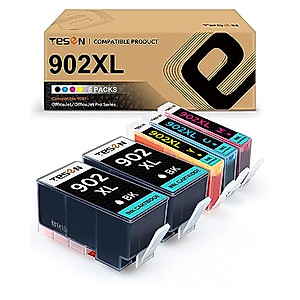 TESEN Compatible 902XL Ink Cartridge Replacement for HP 902XL 902 to use with HP OfficeJet 6950 6958 6960 6958 6968 6970 6979 All-in-One Printer (5 Pack Newest Version Color Set)