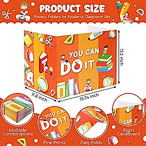 6 Pcs Privacy Boards Classroom Privacy Screen Classroom Desk Dividers for Students Bright Colored Desk Privacy Panel Privacy Folders for School Teacher Student Study Test Classroom (Elegant Style)