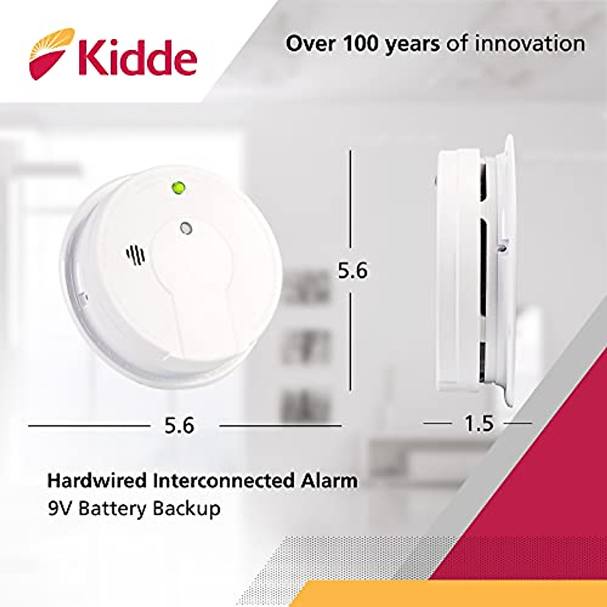 Kidde 21006371 p12040 Hardwire With Battery Backup Photoelectric Smoke Alarm, White