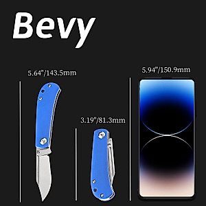 KANSEPT Bevy Pocket Folding Knives EDC Slip Joint Folding Knife 2.45'' 154CM Material Pocket Folding Knife with Blue G10 Handle Everyday Carry Folding Knife T2026S7