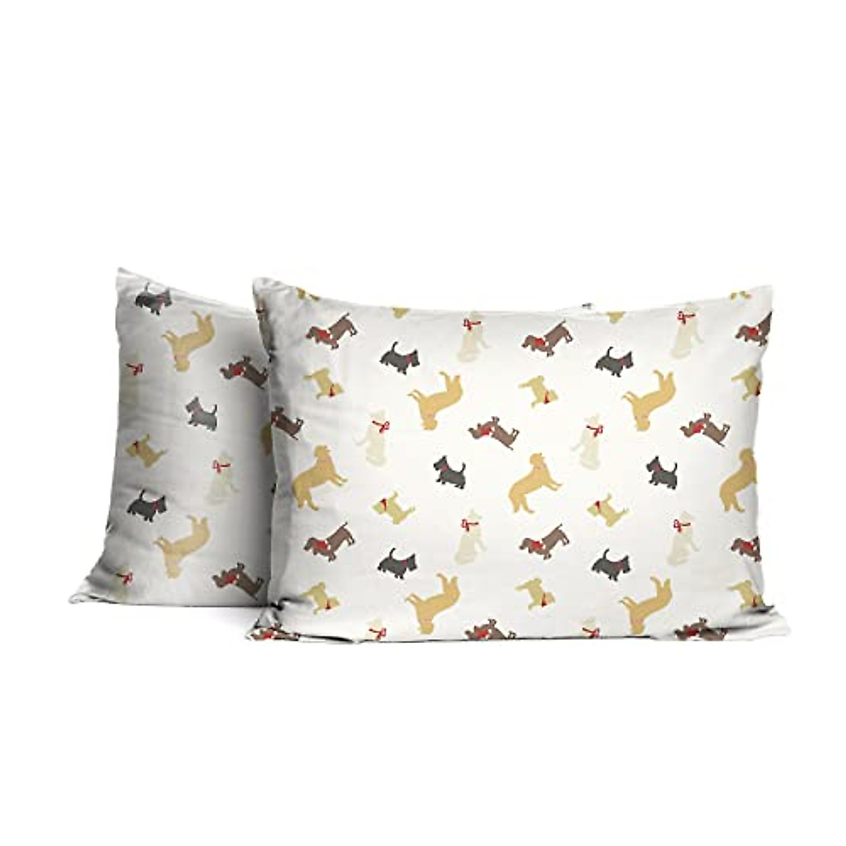 Pointehaven Flannel 170 GSM Sheet Set,Twin Winter Dogs